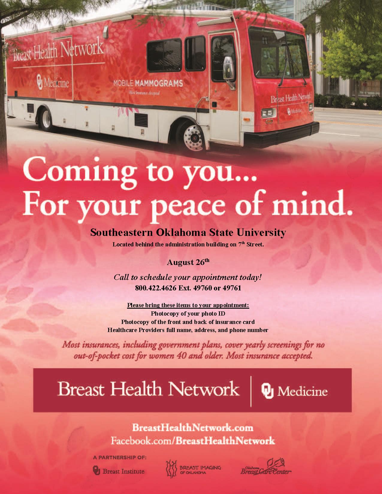 Breast Health Network Mobile Mammograms on Campus | Southeastern ...